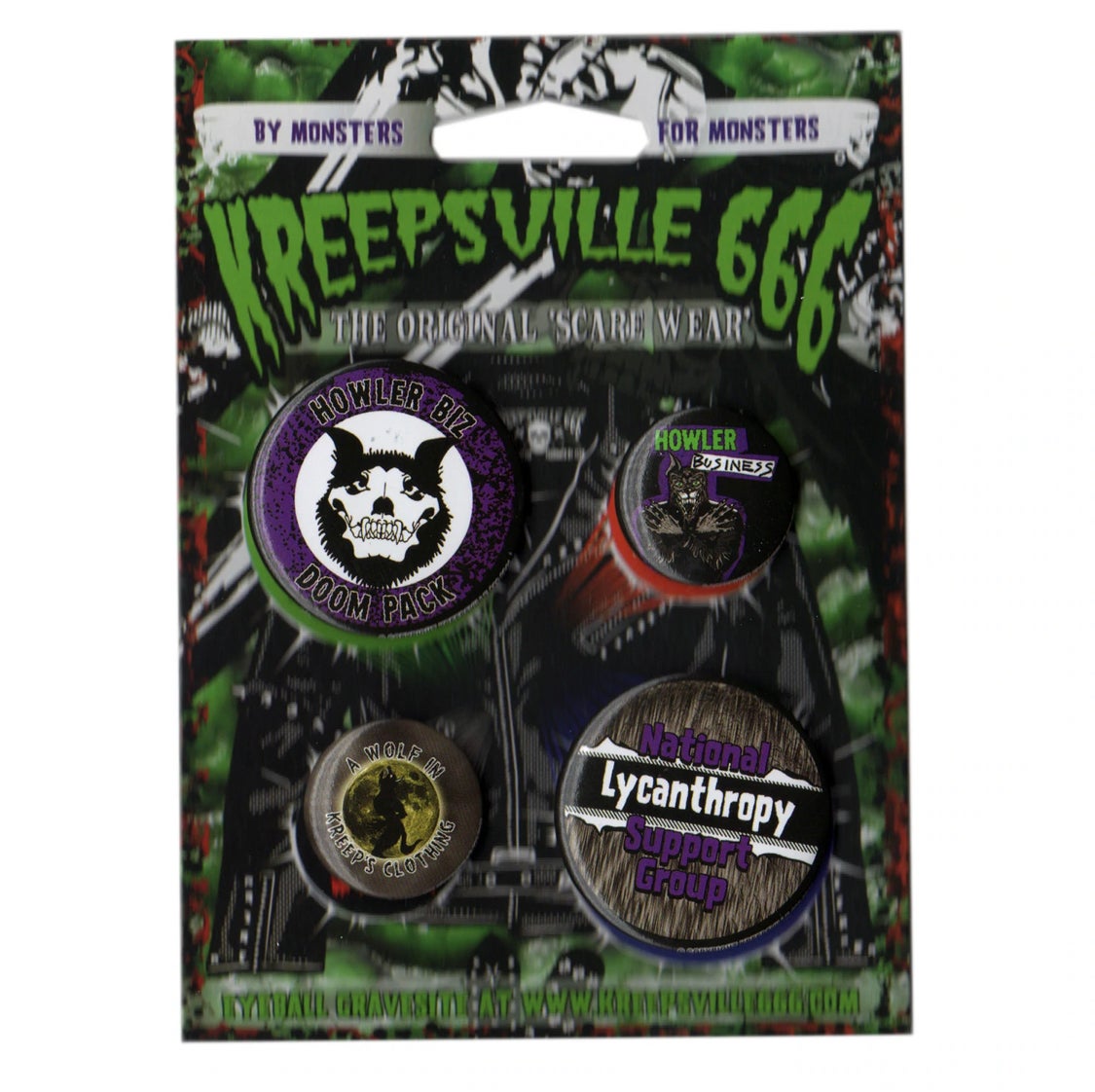 Werewolf Badge Set KREEPSVILLE 666 | OMEN Alternative Sales
